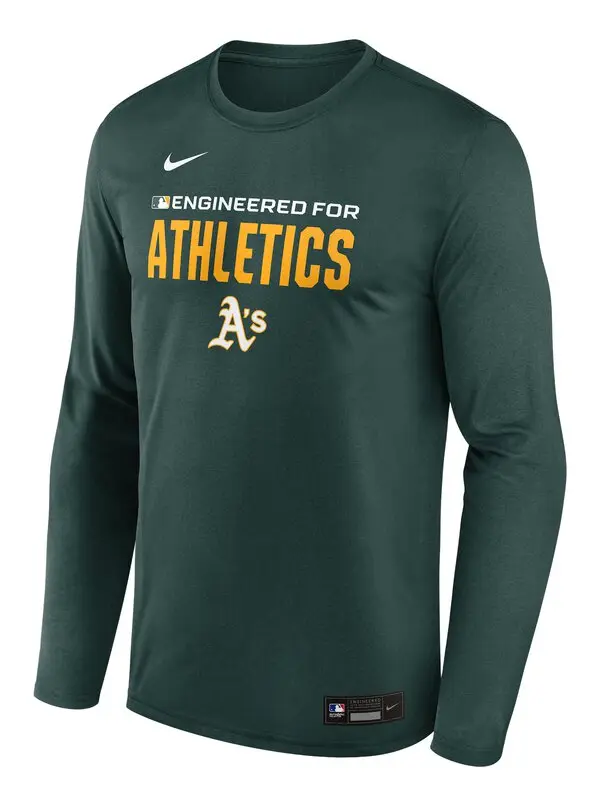 Nike Athletics Authentic Collection Team Issue Dri-fit Mlb Long-sleeve T-shirt - Green