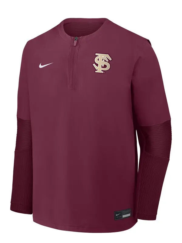 Nike Florida State Dugout Dri-fit College 1/4-zip Long-sleeve Windshirt - Red