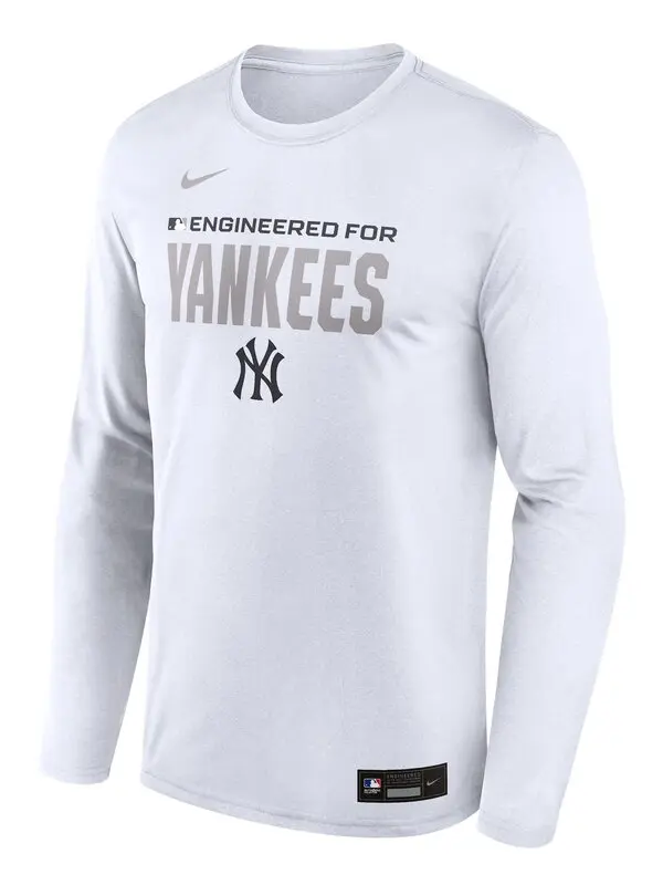 Nike New York Yankees Authentic Collection Team Issue Dri-fit Mlb Long-sleeve T-shirt - White