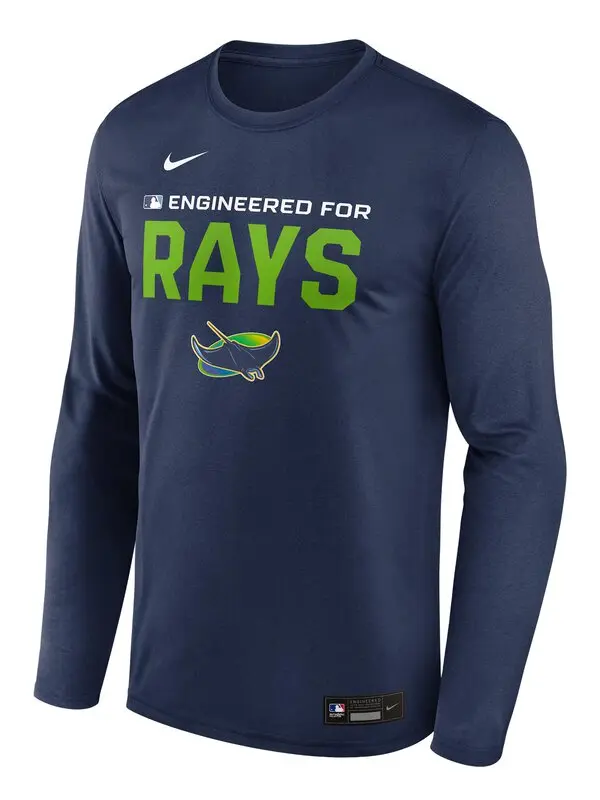 Nike Tampa Bay Rays Authentic Collection Team Issue Dri-fit Mlb Long-sleeve T-shirt - Blue