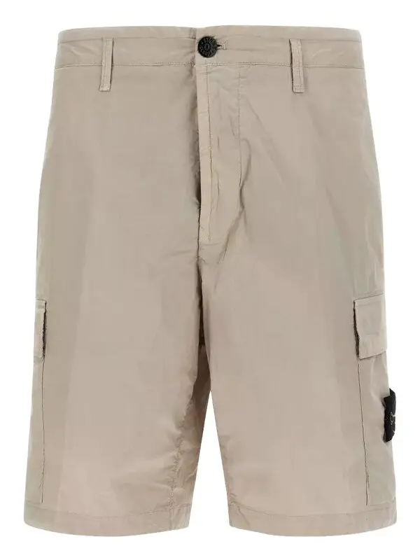 Stone Island Cargo Logo-badge Shorts - Neutrals