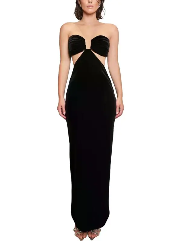 IMROSKA Cleopatra Cut-out Strapless Maxi Dress - Black