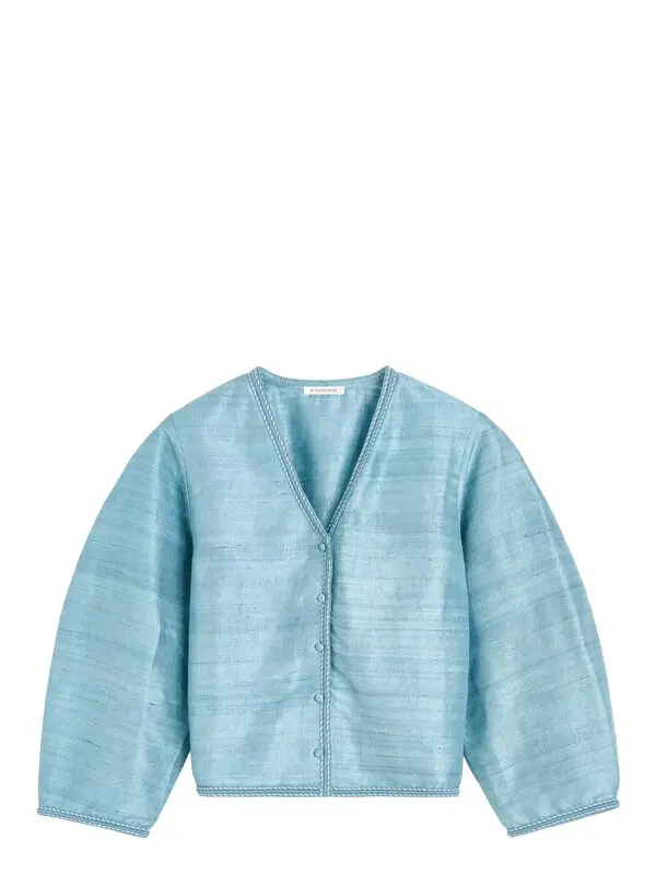 BY MALENE BIRGER Mineas Silk Top - Arona Blue