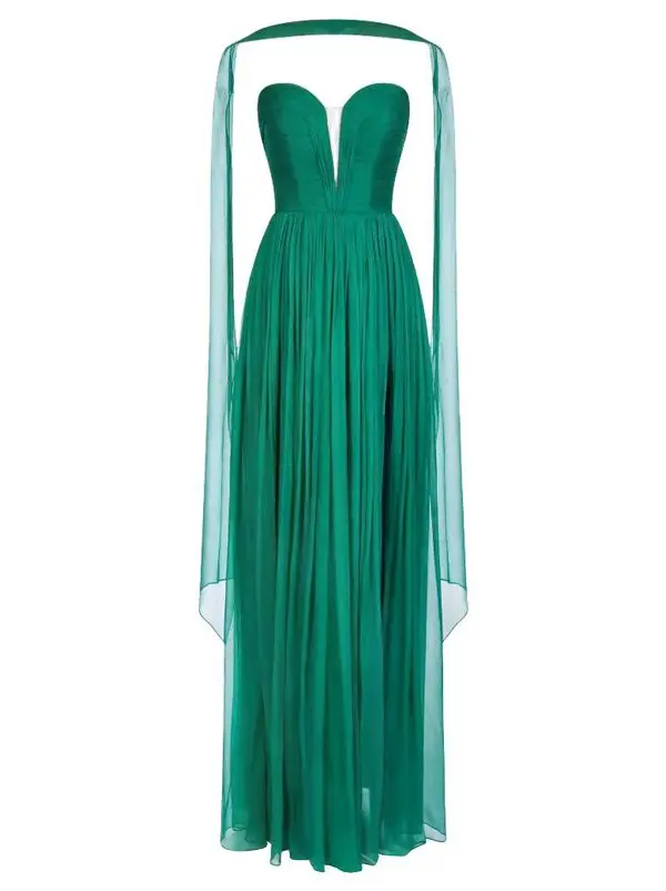 IMROSKA Iris Strapless Maxi Dress - Green