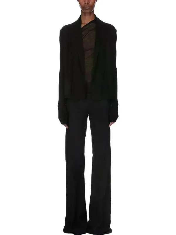 Rick Owens Bias Ribbed Waistband Trousers - Black