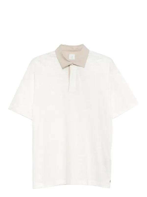Eleventy Contrast-collar Polo Shirt - Neutrals