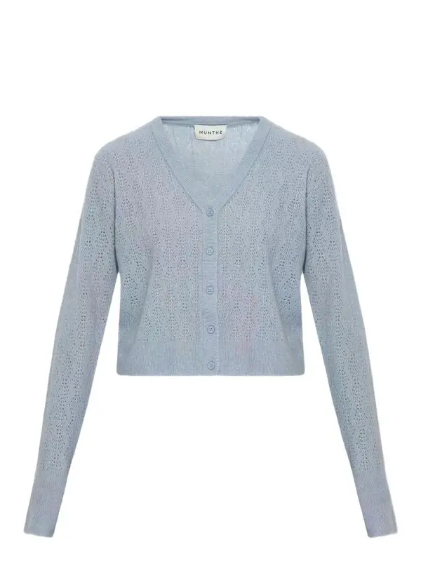 Munthe Byrd Pointelle-knit Cardigan - Blue