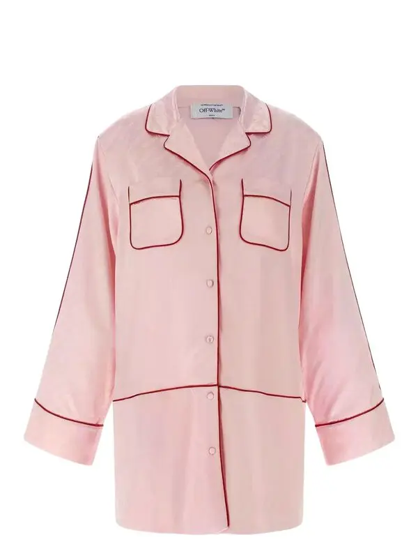 Off-White Jacquard Piping Shirt - Pink