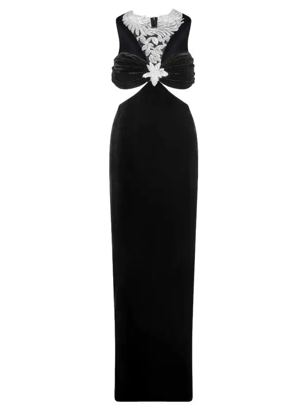 IMROSKA Queen Cleopatra Embellished Maxi Dress - Black