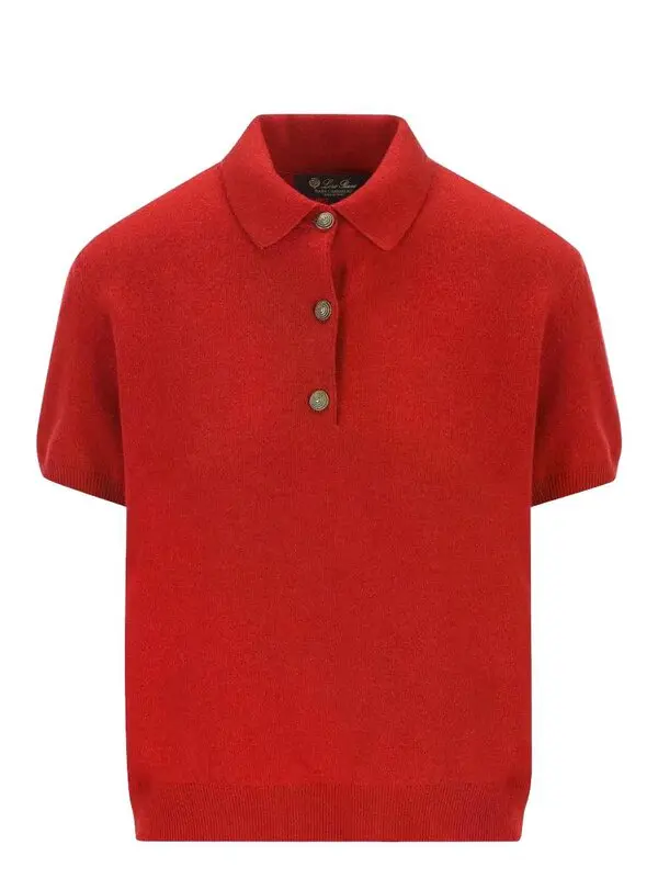 Loro Piana Cashmere Polo Top - Red