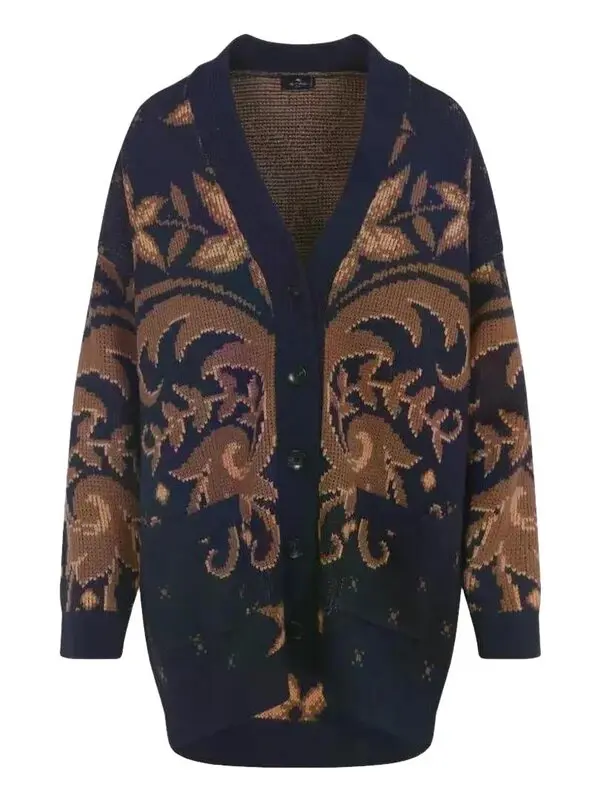 Etro Cabled Sleeves Knitted Cardigan - Blue