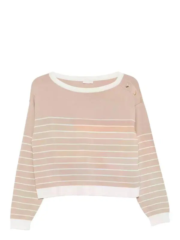 Liu Jo Striped Embellished Sweater - Neutrals