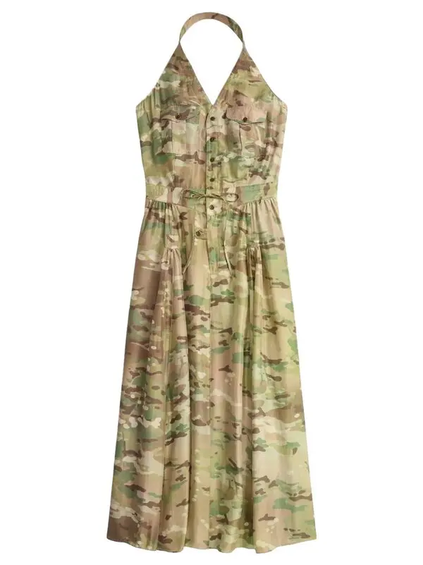 Ralph Lauren Buttoned Tie-waist Dress - Green