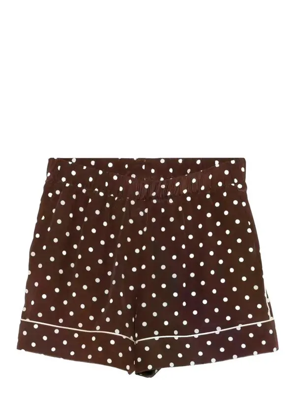 P.a.r.o.s.h Polka Dot Trim Shorts - Brown