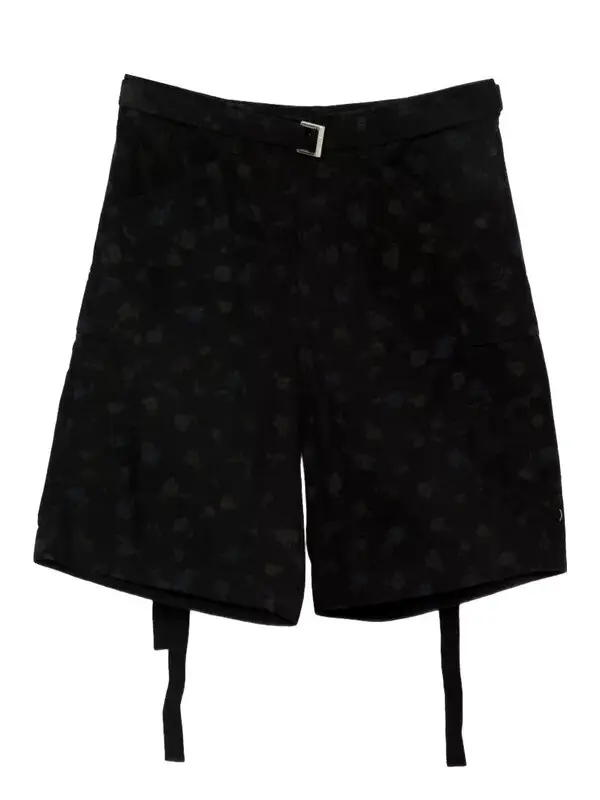 Sacai Floral-detail Belted Shorts - Black