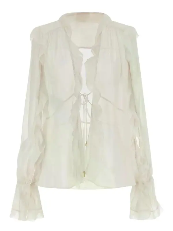 Alberta Ferretti Ruffled-design Blouse - Neutrals
