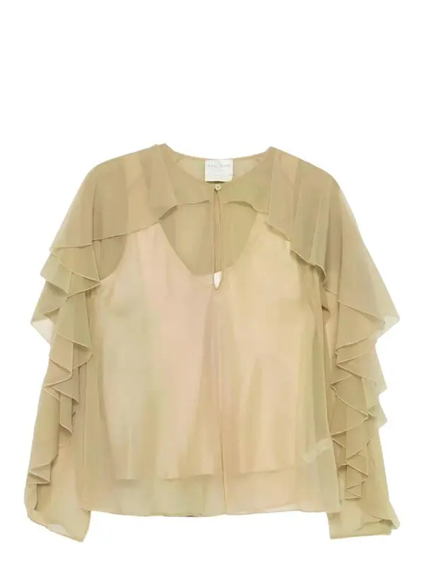 FORTE_FORTE Layered-design Blouse - Green