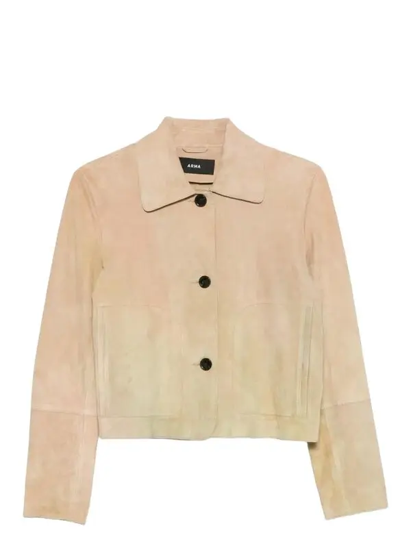 ARMA Button-fastening Suede Jacket - Neutrals