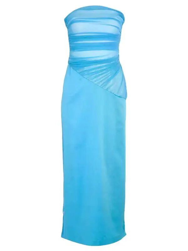 Significant Other Aryn Strapless Ruched Maxi Dress - Blue