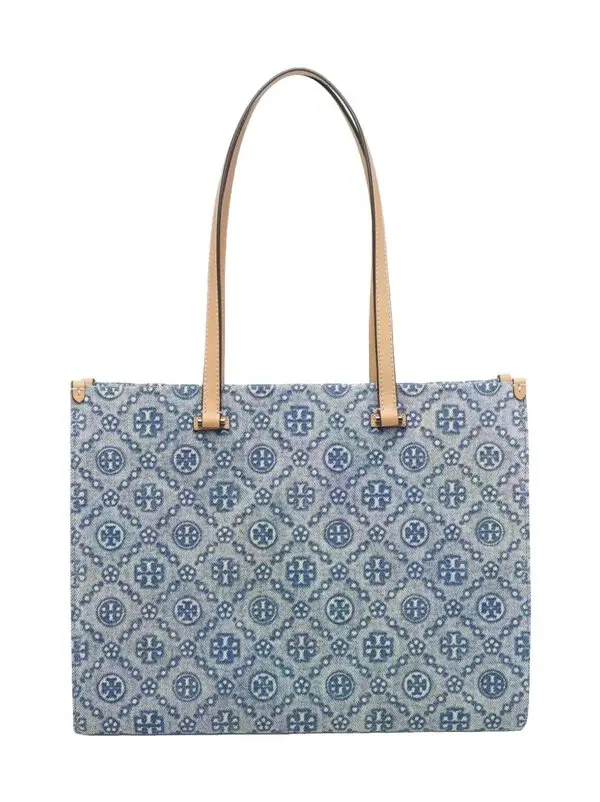 Tory Burch T Monogram Denim Tote Bag - Blue