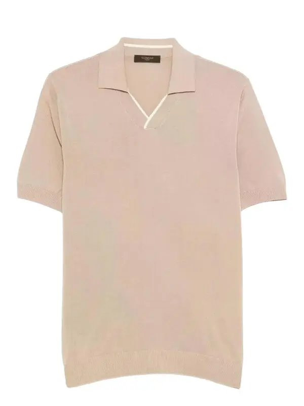 ZANONE V-neck Short-sleeve T-shirt - Neutrals
