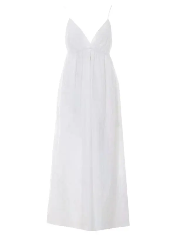 ELEH Spaghetti-strap A-line Midi Dress - White