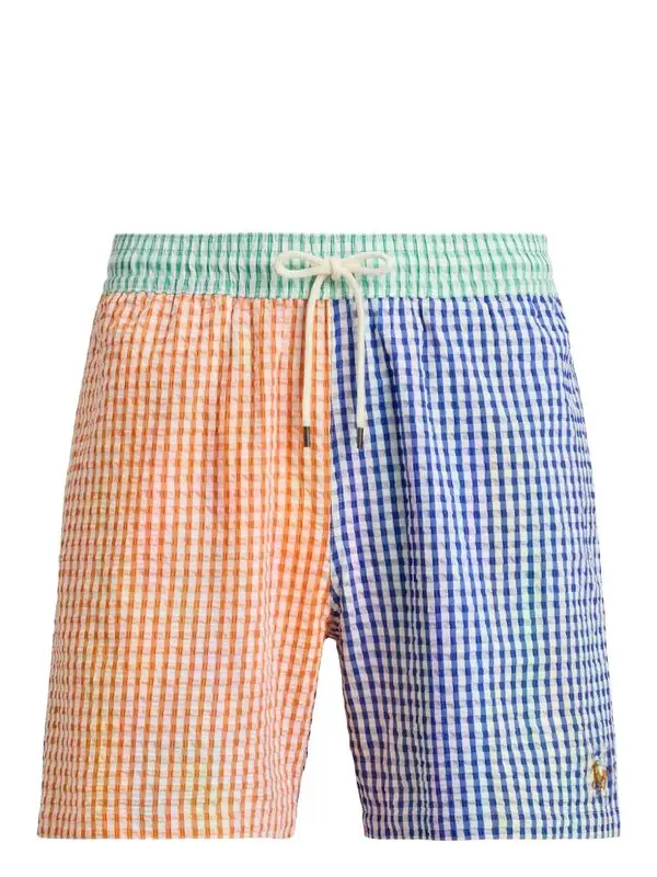 Polo Ralph Lauren Gingham-pattern Swim Shorts - Orange