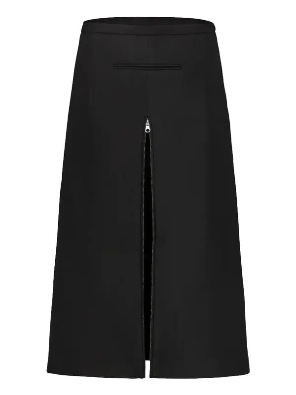COURREGES Midi Skirt With Rear Zip - Black