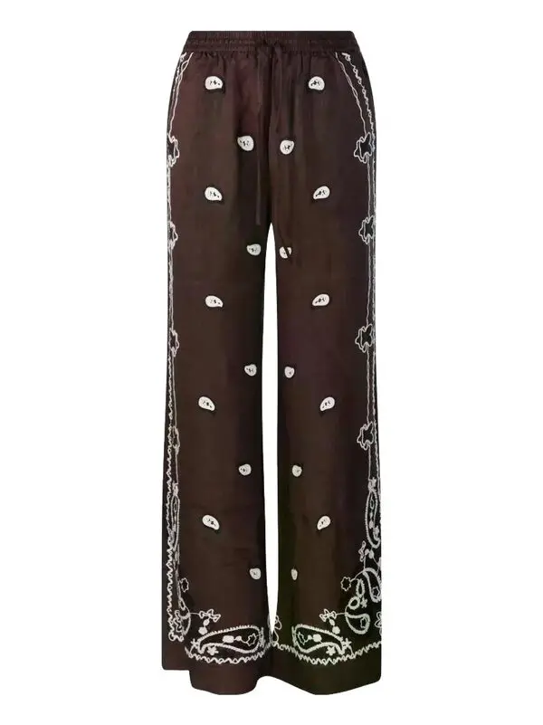 P.a.r.o.s.h Embroidered Trousers - Brown