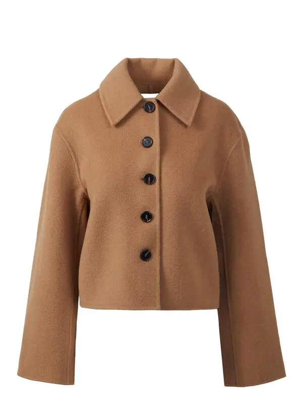 WAKAKUU Wool Crop Jacket - Camel