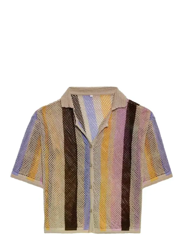 Agua Bendita Stripe Cotton Shirt - Brown