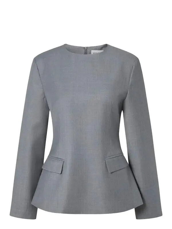 MALINA Athina Tailored Long Sleeve Blouse - Grey
