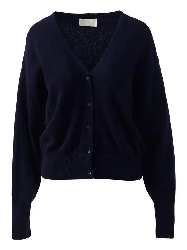WAKAKUU Cashmere Cardigan - Navy