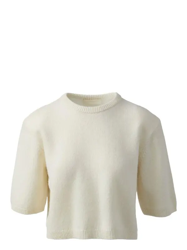 WAKAKUU Knitted Wool-cashmere T-shirt - White