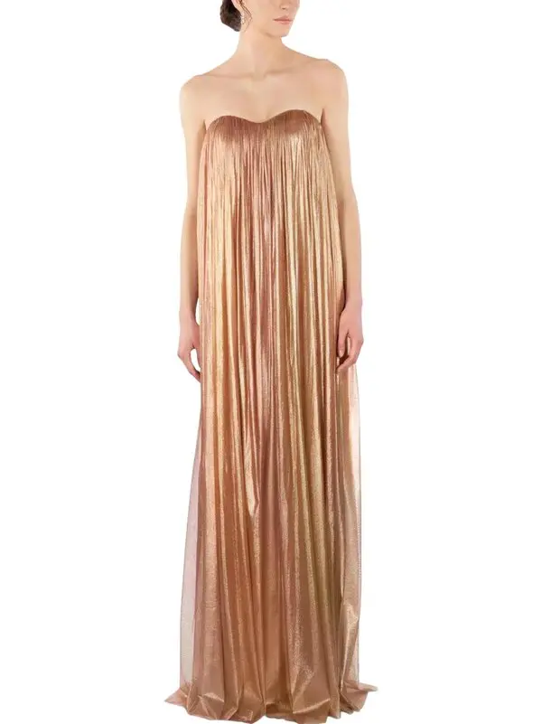 IMROSKA Gaia Strapless Maxi Dress - Brown