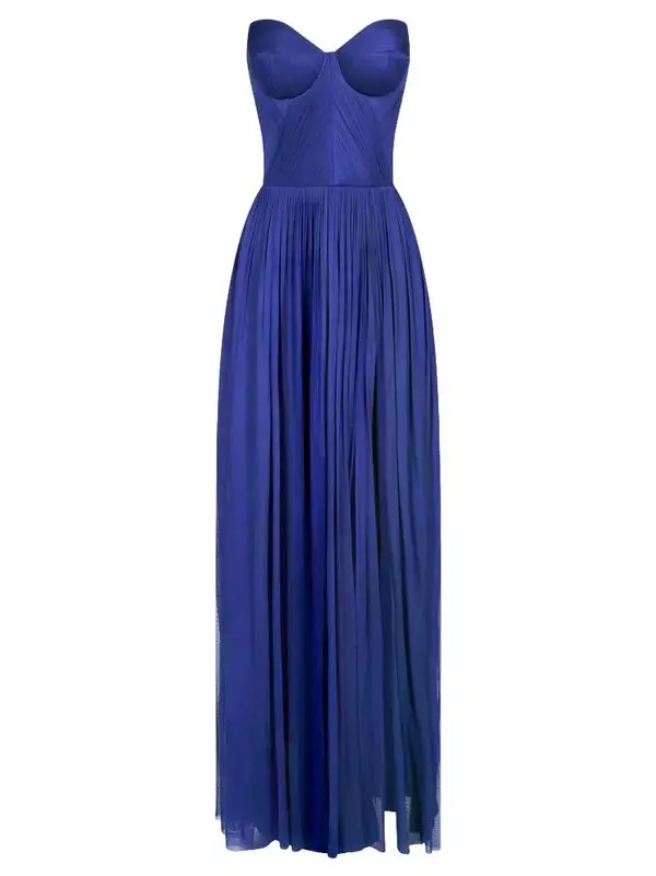 IMROSKA Slit-detail Maxi Dress - Blue