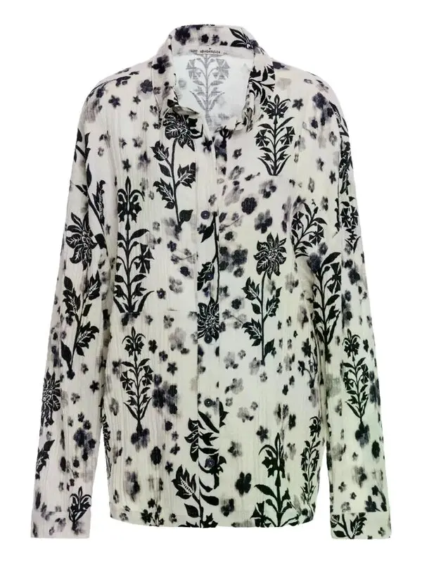 Agua Bendita Keshi Floral-print Cotton Shirt - White