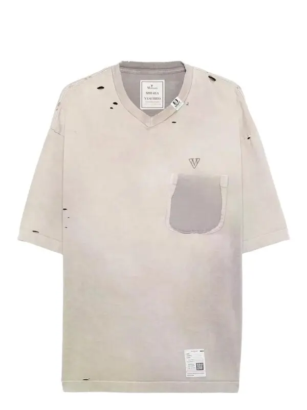 Mihara Yasuhiro V-neck Short-sleeve T-shirt - Neutrals