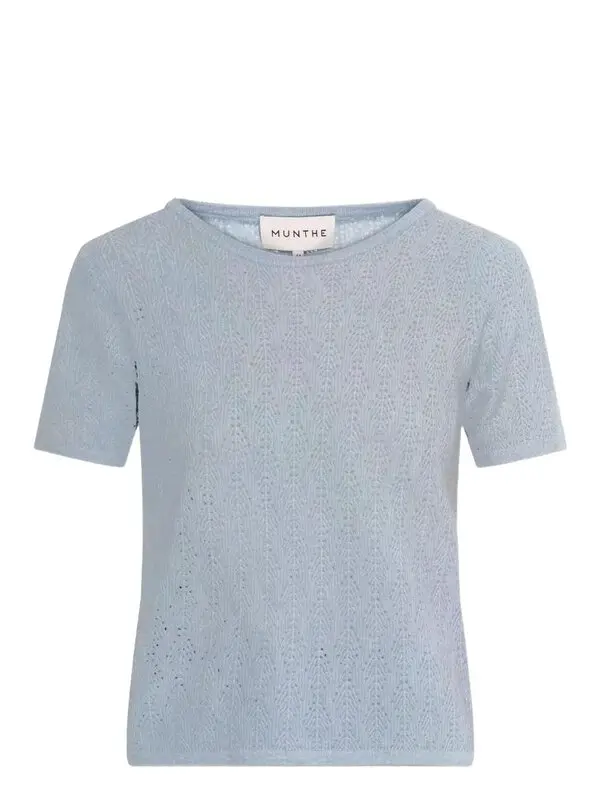 Munthe Boyli Pointelle-knit T-shirt - Blue