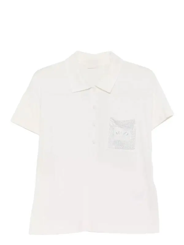 Liu Jo Crystal-pocket Polo Top - Neutrals