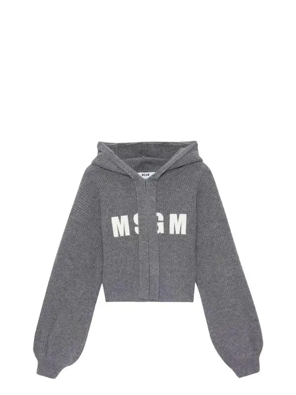 MSGM Logo-lettering Hoodie - Grey