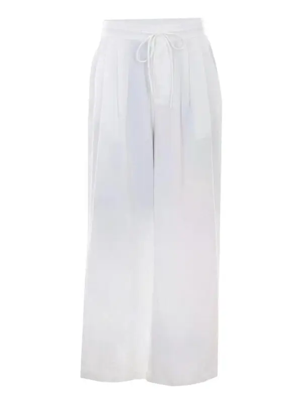 ELEH Wide-leg Drawstring Trousers - White