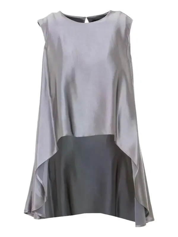 ELEH Asymmetric Round-neck Top - Grey