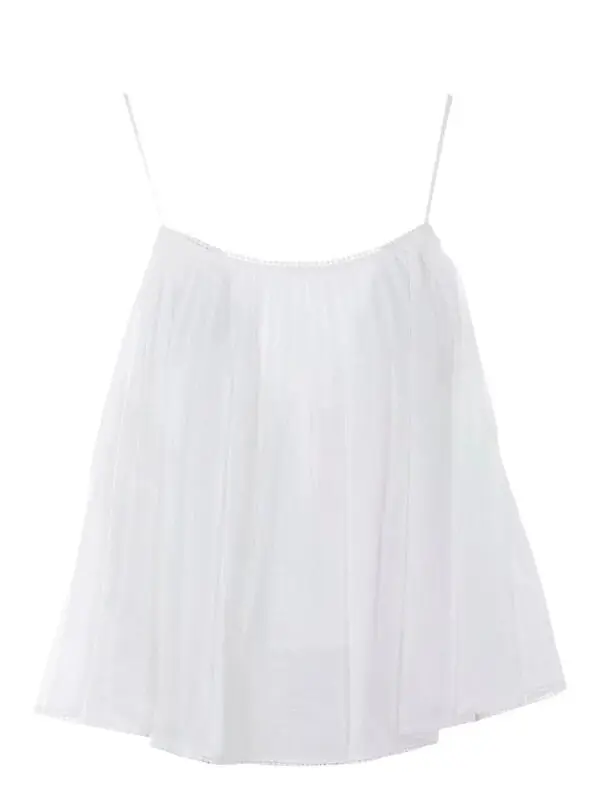 ELEH Spaghetti Strap Embroidered Top - White