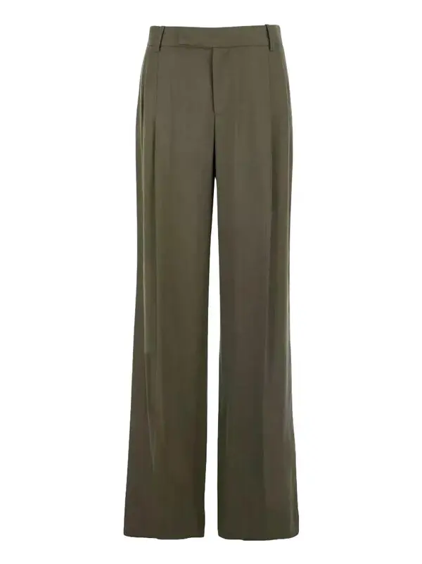 Federica Tosi Pleated Wide Leg Trousers - Green