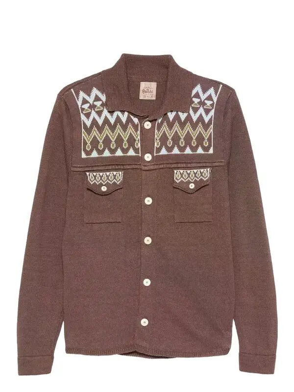 RAKKI Embroidered Cardigan - Brown