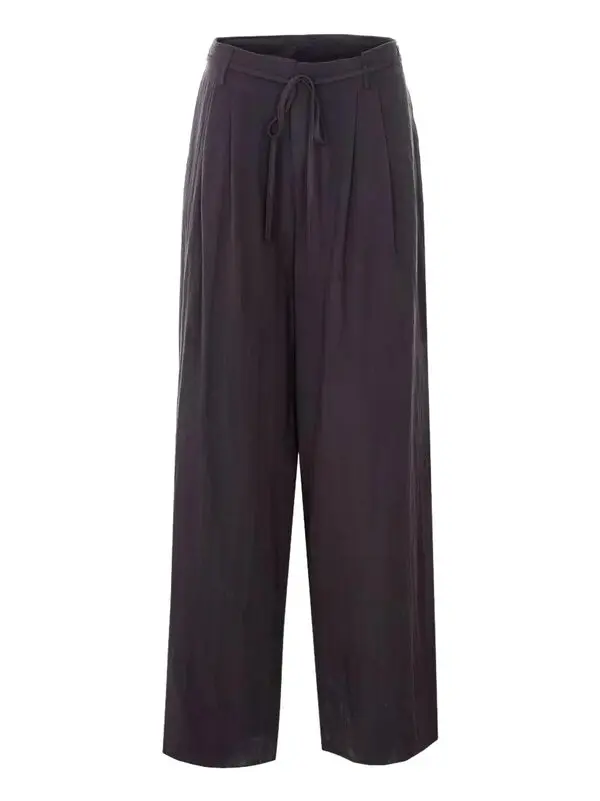 ELEH Belted Wide Leg Trousers - Purple