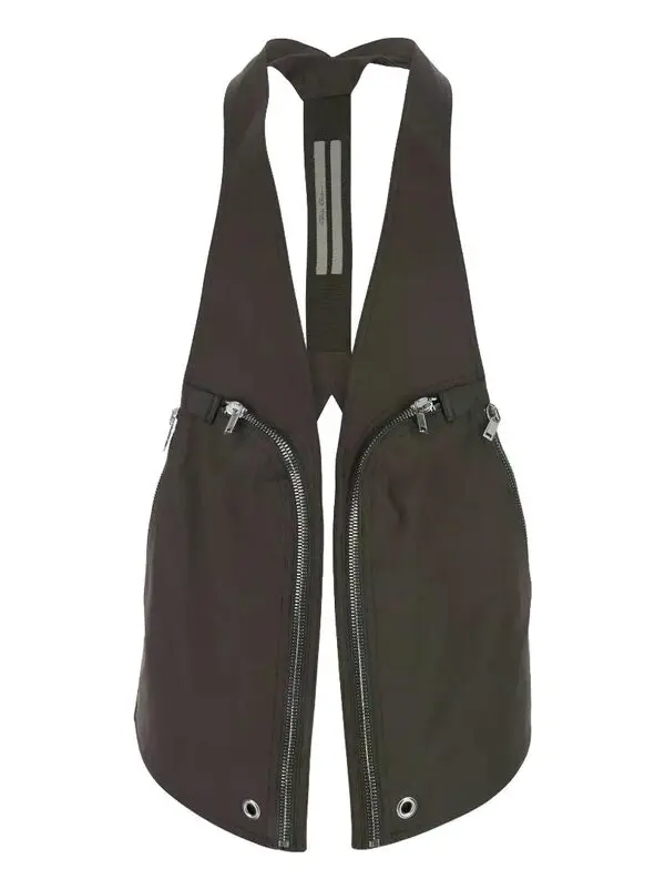 Rick Owens Temple Bauhaus Zip-detail Gilet - Black