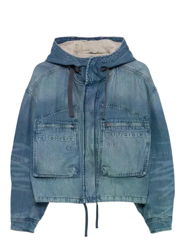 Alexander Wang Hooded Denim Jacket - Blue