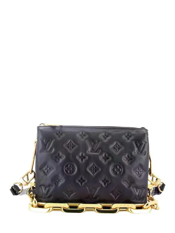 LOUIS VUITTON Coussin Bb Monogram Embossed Lambskin Crossbody Bag - Black